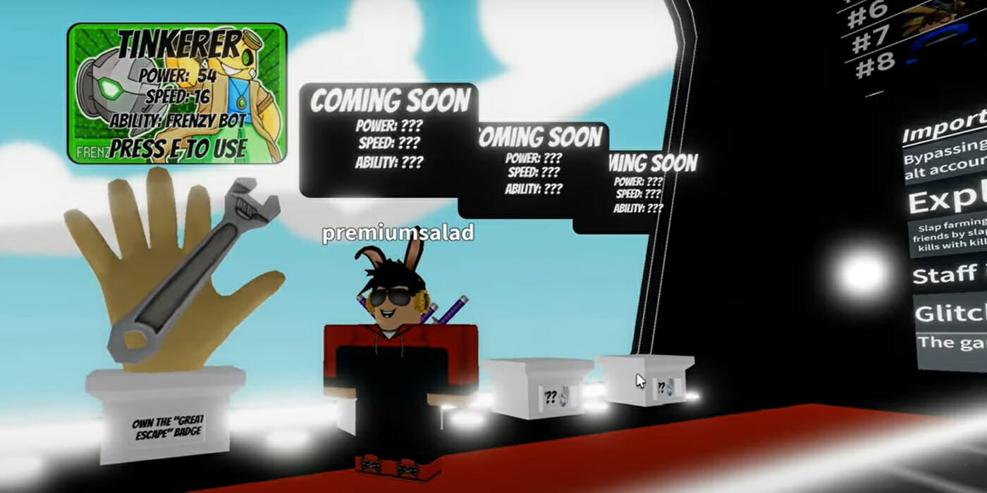 How To Get the Tinkerer Glove in Slap Battles (Great Escape Badge)