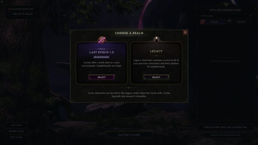 Last Epoch: Cycle vs. Legacy, Explained | The Nerd Stash