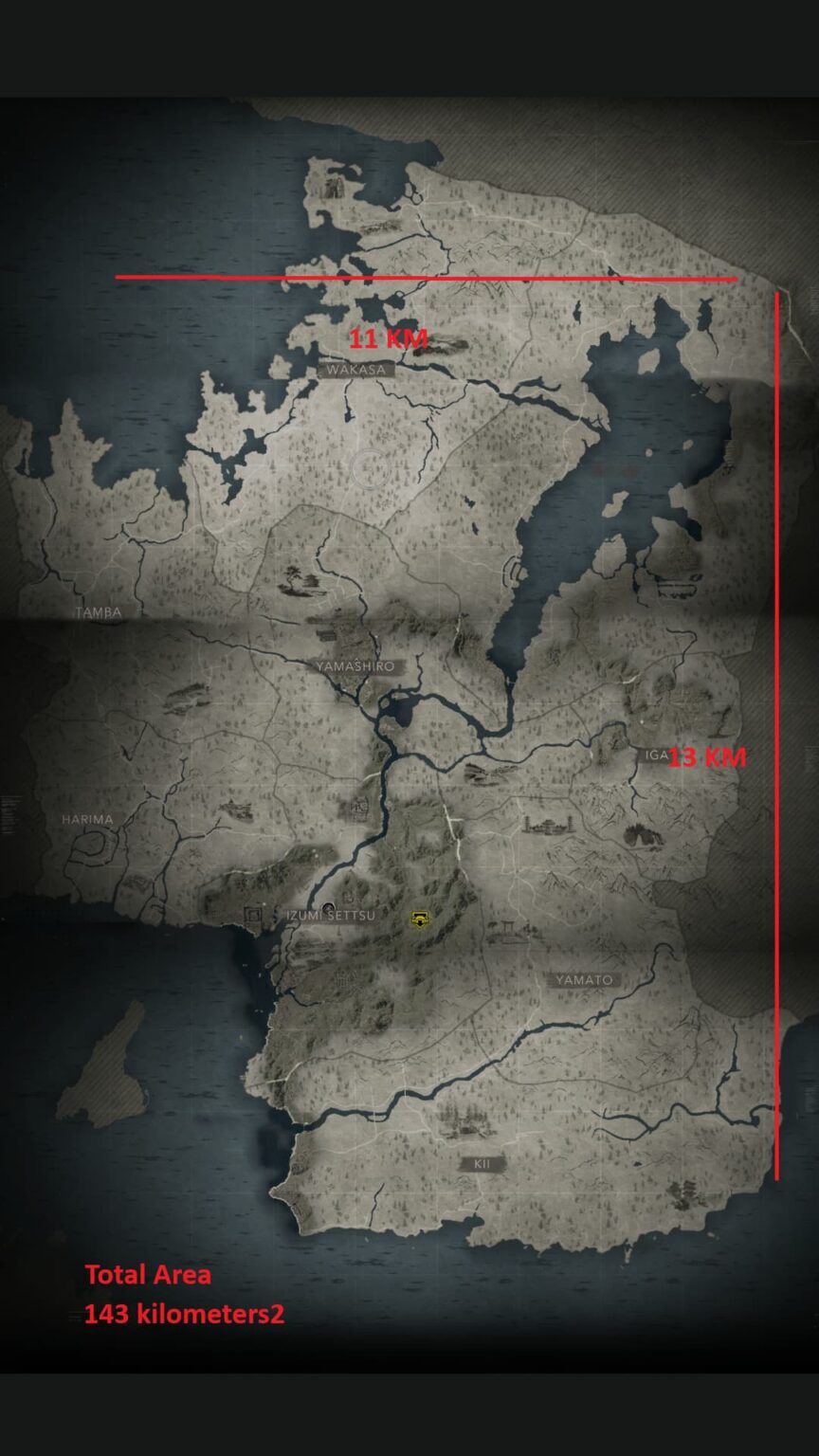 Here's How Big Assassin's Creed Shadows' Map Is (Measured) | The Nerd Stash